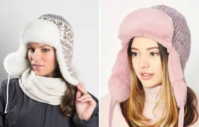 Caps de malha elegante 2020 - Como escolher um acessório de inverno e outono de mink, angora e fio grosso 3549_12