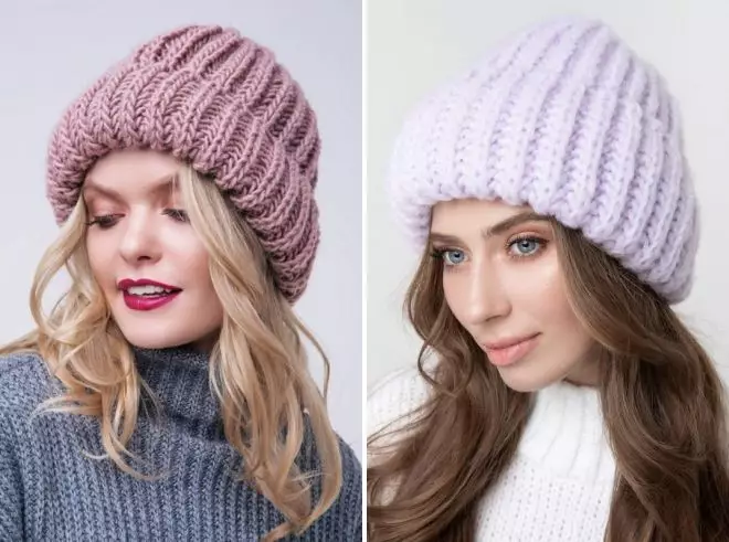 Caps de malha elegante 2020 - Como escolher um acessório de inverno e outono de mink, angora e fio grosso 3549_18