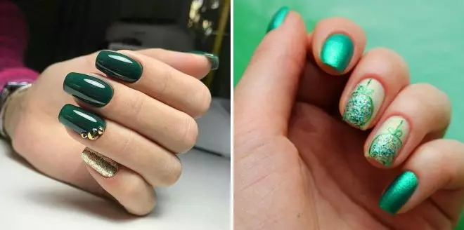 Nytår Manicure 2020 For lange negle - med et mønster, maleri, rhinestones, rød, hvid, smaragd, skinnende, sort, blå, fransk 3562_20