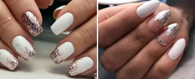 Nytår Manicure 2020 For lange negle - med et mønster, maleri, rhinestones, rød, hvid, smaragd, skinnende, sort, blå, fransk 3562_25