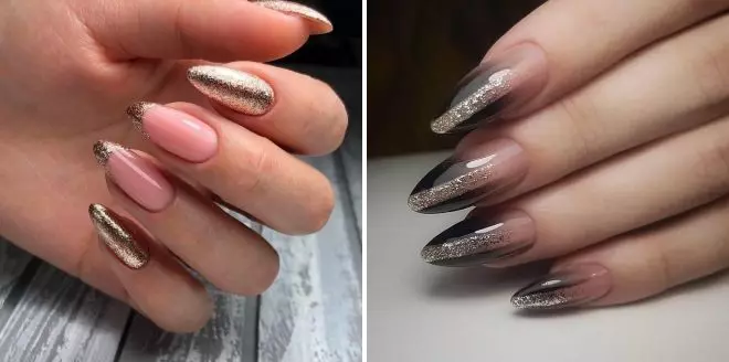 Nytår Manicure 2020 For lange negle - med et mønster, maleri, rhinestones, rød, hvid, smaragd, skinnende, sort, blå, fransk 3562_9