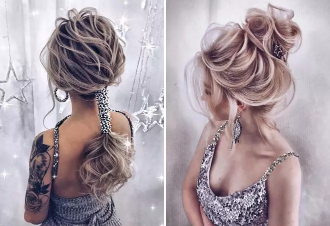 Hairstyles foar it nije jier 2020 - foar lang, medium, koart hier, mei bangs, braids, heech, sammele 3564_2