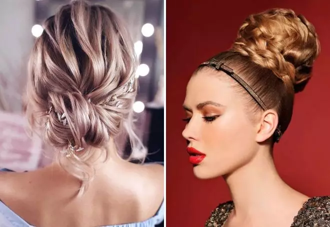 ทรงผมสำหรับปีใหม่ 2020 - เป็นเวลานาน, ปานกลาง, ผมสั้น, มีผมม้า, braids, สูง, รวบรวม 3564_7