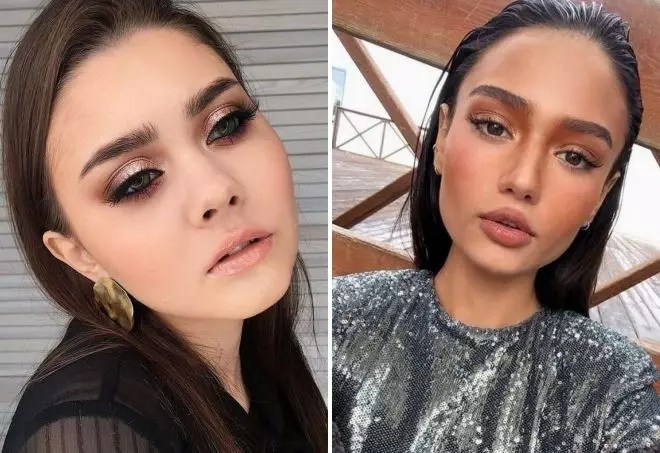 Nový rok make-up 2020 - pre blondínky, brunetky, červené, hnedé, modré, zelené oči, s iskry, drahokamy, nahé, svetlé 3565_16