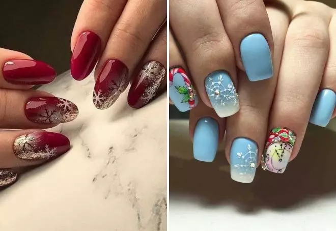 Thiết kế năm mới Nail 2020 - Với chuột, ớt, kim cương, giấy bạc, trong màu pastel, với vàng, nhãn dán, bản vẽ khác nhau 3566_10