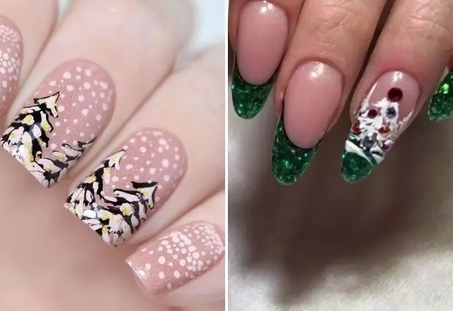 Thiết kế năm mới Nail 2020 - Với chuột, ớt, kim cương, giấy bạc, trong màu pastel, với vàng, nhãn dán, bản vẽ khác nhau 3566_12