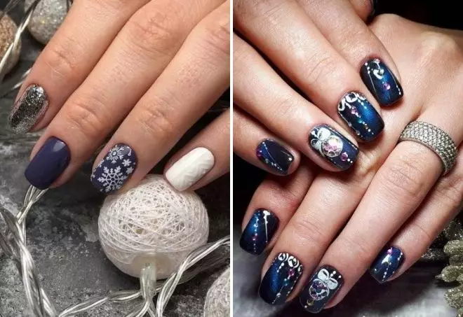 Thiết kế năm mới Nail 2020 - Với chuột, ớt, kim cương, giấy bạc, trong màu pastel, với vàng, nhãn dán, bản vẽ khác nhau 3566_5