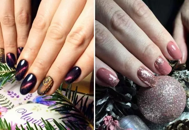 Thiết kế năm mới Nail 2020 - Với chuột, ớt, kim cương, giấy bạc, trong màu pastel, với vàng, nhãn dán, bản vẽ khác nhau 3566_7