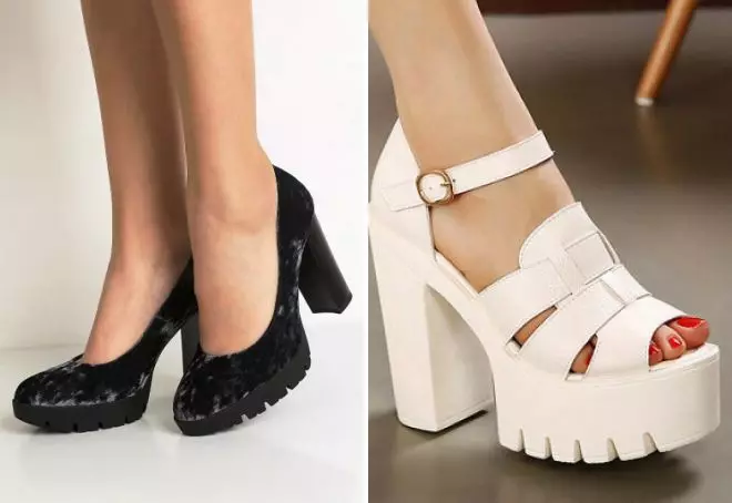 Belas sapatos de moda 2018 para meninas - primavera-verão, no calcanhar e sem, plataforma, cunha, sola trator 3585_21