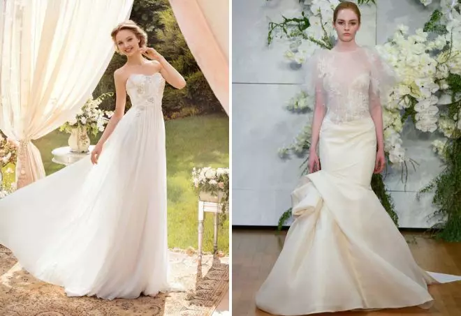 The most beautiful wedding dresses 2018 - fashion trends for winter and summer, lush, short, colored, for complete 3588_10