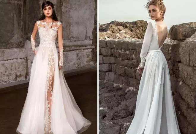 The most beautiful wedding dresses 2018 - fashion trends for winter and summer, lush, short, colored, for complete 3588_18