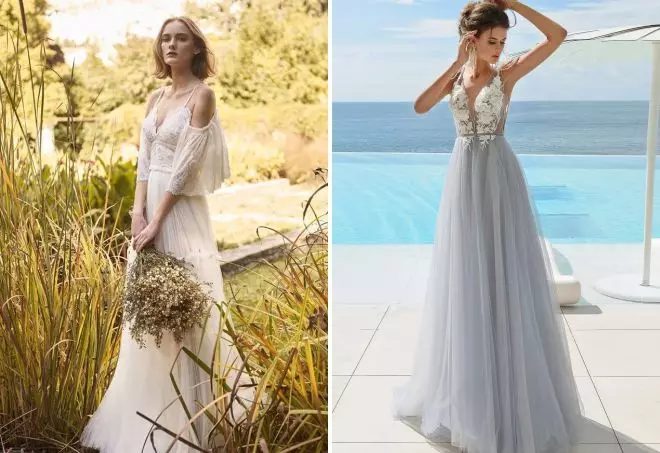 The most beautiful wedding dresses 2018 - fashion trends for winter and summer, lush, short, colored, for complete 3588_19