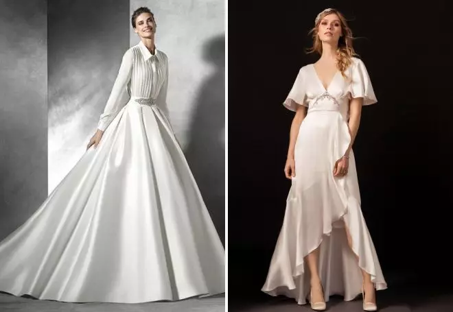 The most beautiful wedding dresses 2018 - fashion trends for winter and summer, lush, short, colored, for complete 3588_2