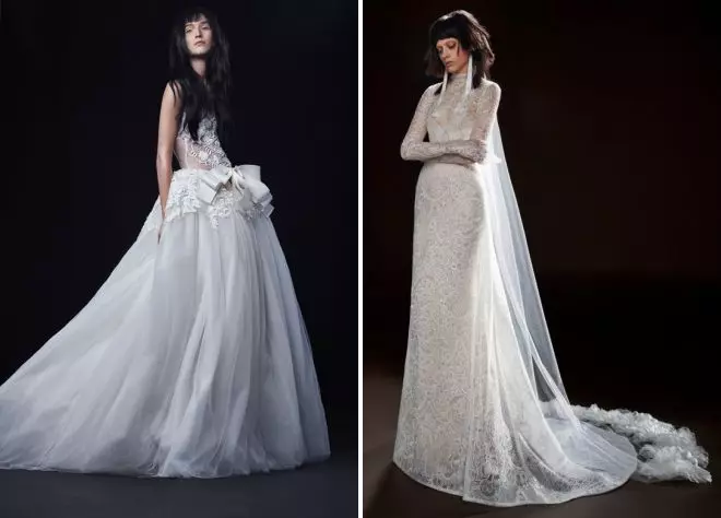 The most beautiful wedding dresses 2018 - fashion trends for winter and summer, lush, short, colored, for complete 3588_22