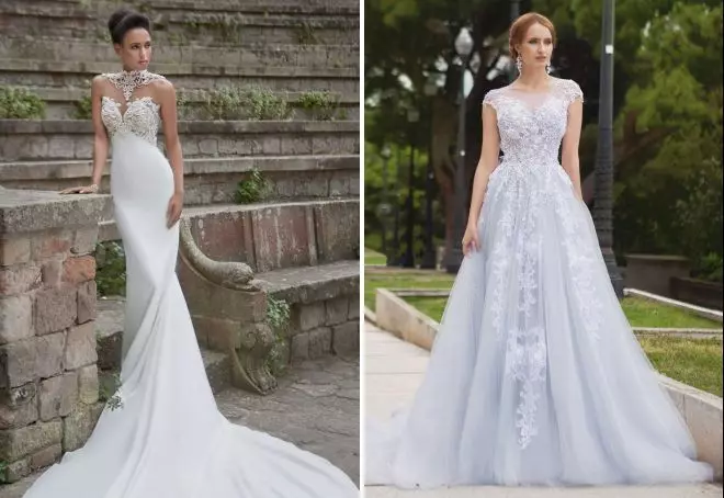 The most beautiful wedding dresses 2018 - fashion trends for winter and summer, lush, short, colored, for complete 3588_25