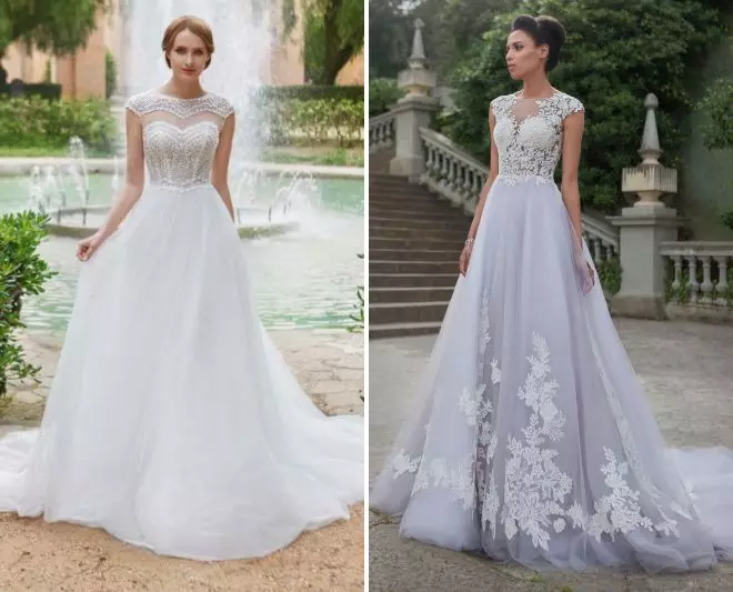 The most beautiful wedding dresses 2018 - fashion trends for winter and summer, lush, short, colored, for complete 3588_26