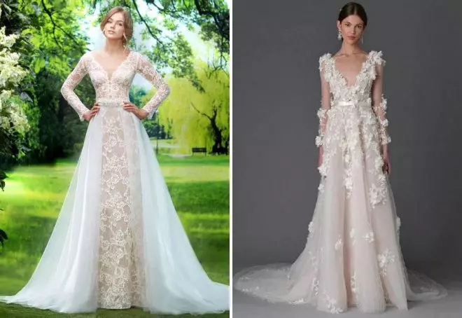 The most beautiful wedding dresses 2018 - fashion trends for winter and summer, lush, short, colored, for complete 3588_8