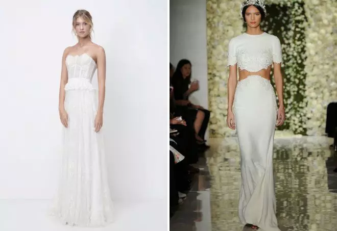 The most beautiful wedding dresses 2018 - fashion trends for winter and summer, lush, short, colored, for complete 3588_9