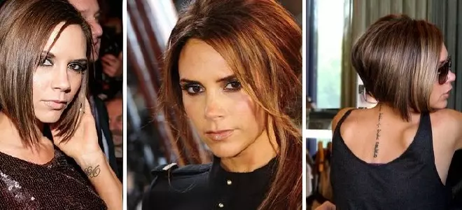 Tattoo Victoria Beckham gacanta, dhabarka, qoorta iyo dhabarka hoose