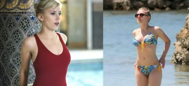 Scarlett Johansson într-un costum de baie