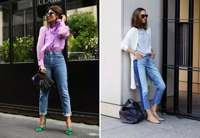 Jeans di fanghi alla moda, tubi, strappati e con tagli, per donne piene e incinte 3770_4