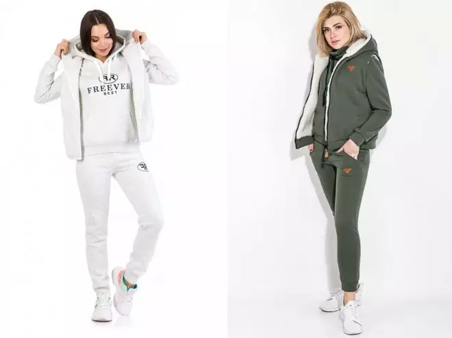 Tracksuit das mulheres para uma caminhada e fitness, para grávida e completa, lã, cashmere e strass 3773_11