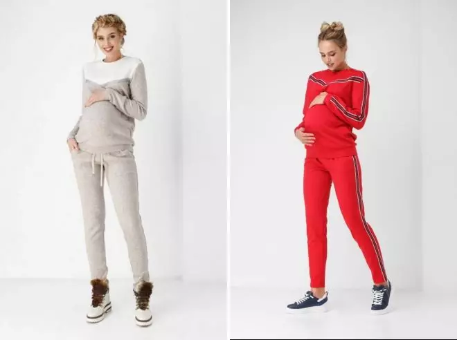 Tracksuit das mulheres para uma caminhada e fitness, para grávida e completa, lã, cashmere e strass 3773_13