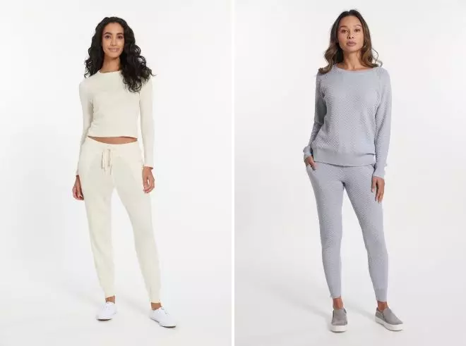 Tracksuit das mulheres para uma caminhada e fitness, para grávida e completa, lã, cashmere e strass 3773_17