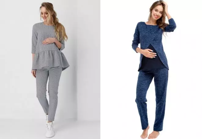 Vroue se kostuum - met broek of romp, huwelik en aand, denim en gebreide 3774_47