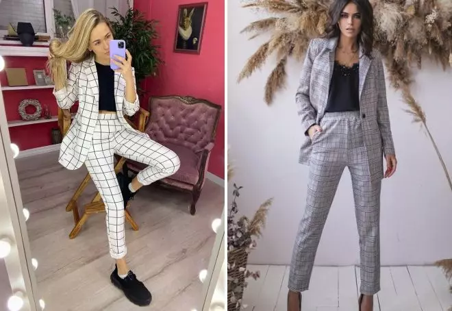 Traje das mulheres - com calças ou saia, casamento e noite, denim e malha 3774_54