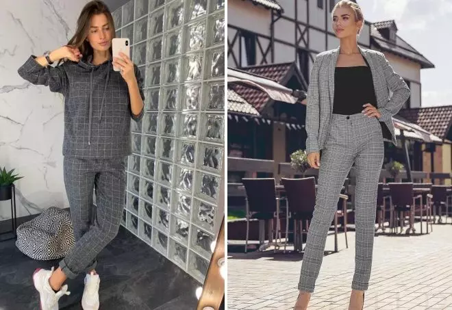 Traje das mulheres - com calças ou saia, casamento e noite, denim e malha 3774_55