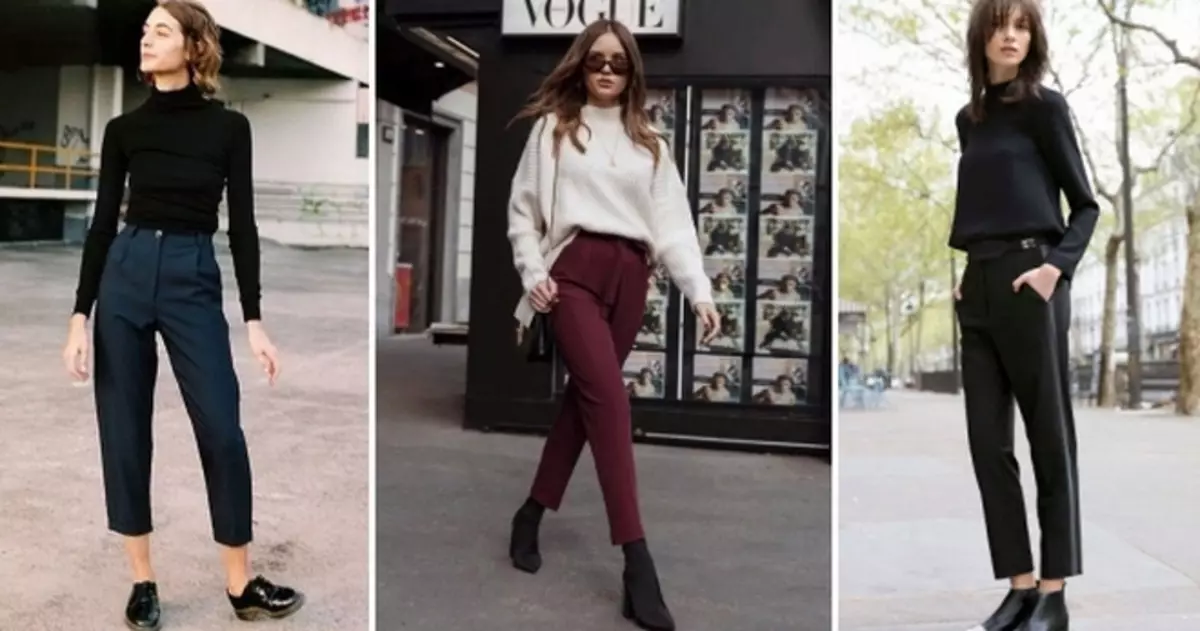 Pantalons de moda per a l'hivern i la tardor, l'Oversis, en una gàbia i una tira