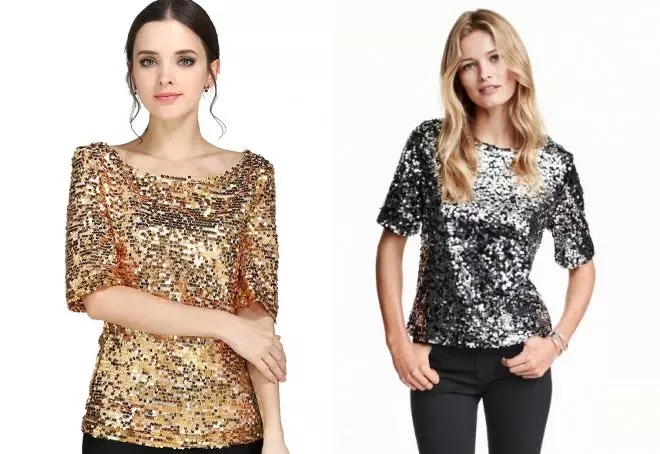 Áo phông buổi tối - từ voan, ren, trên một vai, với sequin, từ organza, với một bồn tắm, cung, từ gu guan 3793_14