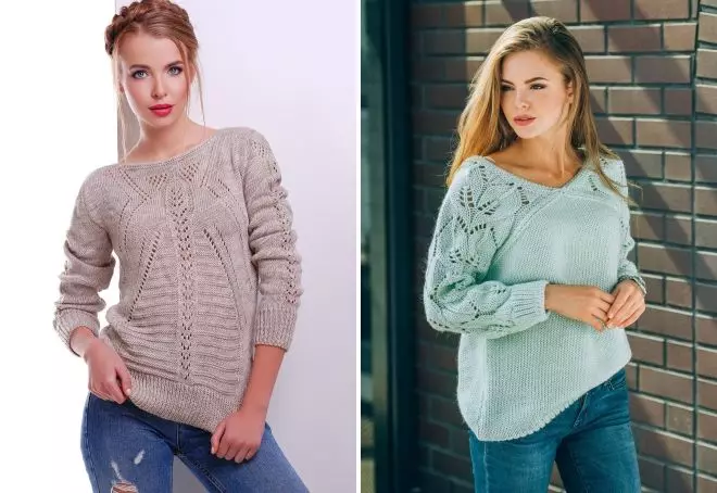 Pletený jumper - rozšírené, skrátené, openwork, oarsez, šaty, štýl Boho, krátky rukáv, kapucňa, flitre 3795_7