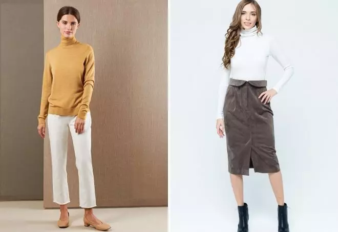 Áo len mỏng manh - với cổ áo cao, đắt, dài, ngắn, trùm đầu, moker, cashmere, openwork, dệt kim 3796_24