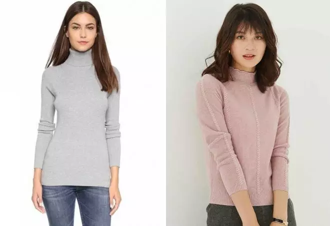 Áo len mỏng manh - với cổ áo cao, đắt, dài, ngắn, trùm đầu, moker, cashmere, openwork, dệt kim 3796_7