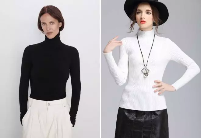 Áo len mỏng manh - với cổ áo cao, đắt, dài, ngắn, trùm đầu, moker, cashmere, openwork, dệt kim 3796_8