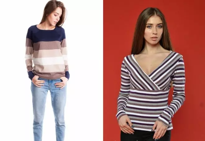 Women's striped sweater - black and white, red, knitted, knitted, with a heart, blue, multicolored, long, with what to wear? 3803_16