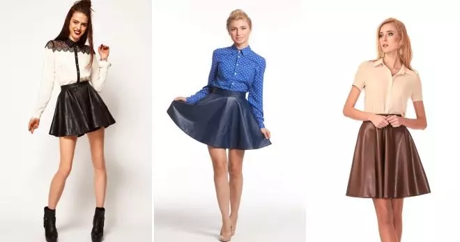 Skirt-sun galaretki - długie, krótkie, midi, skóra, podwójna, na elastycznym zespole, denim, kropki, z fałdami, wełną, z tym, co nosić 3822_10