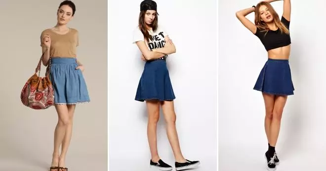 Skirt-sun galaretki - długie, krótkie, midi, skóra, podwójna, na elastycznym zespole, denim, kropki, z fałdami, wełną, z tym, co nosić 3822_17