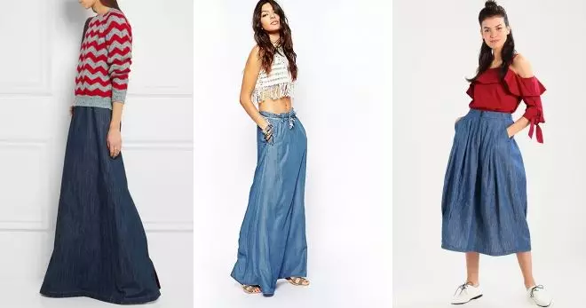 Skirt-sun galaretki - długie, krótkie, midi, skóra, podwójna, na elastycznym zespole, denim, kropki, z fałdami, wełną, z tym, co nosić 3822_20