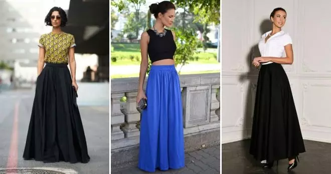 Skirt-sun galaretki - długie, krótkie, midi, skóra, podwójna, na elastycznym zespole, denim, kropki, z fałdami, wełną, z tym, co nosić 3822_7