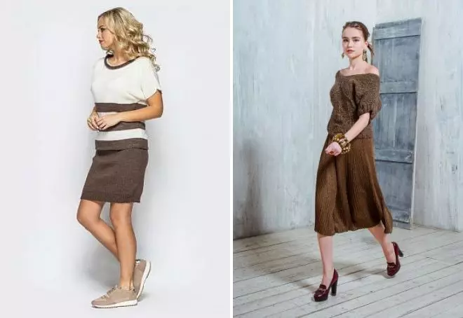 ყავისფერი skirt - ტყავი, suede, ხავერდოვანი, denim, ფანქარი, pleated, ნაქსოვი, რა უნდა ატაროს? 3826_11