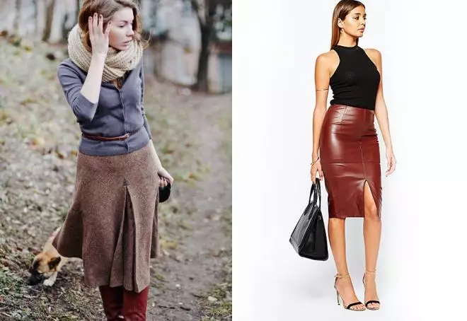 Brown Skirt - Balat, Suede, Velvet, Denim, Lapis, Pleated, Knited, Uban sa Unsa ang Gisul-ob? 3826_3