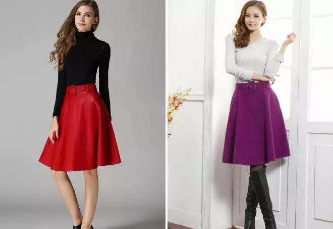 Rok modern - Trapezium - sing cocog, dawa, cekak, midi, kanthi lipatan, sabuk, kanthong, saka knitwear, kanthi cara? 3831_14