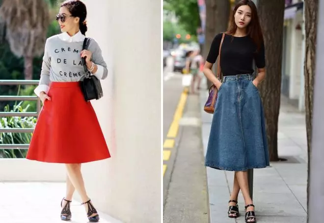 Rok modern - Trapezium - sing cocog, dawa, cekak, midi, kanthi lipatan, sabuk, kanthong, saka knitwear, kanthi cara? 3831_22