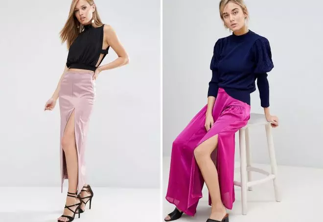 Jupe en satin à la mode: crayon, année, avec des plis, boucle, odeur, dentelle - que porter avec? 3834_4