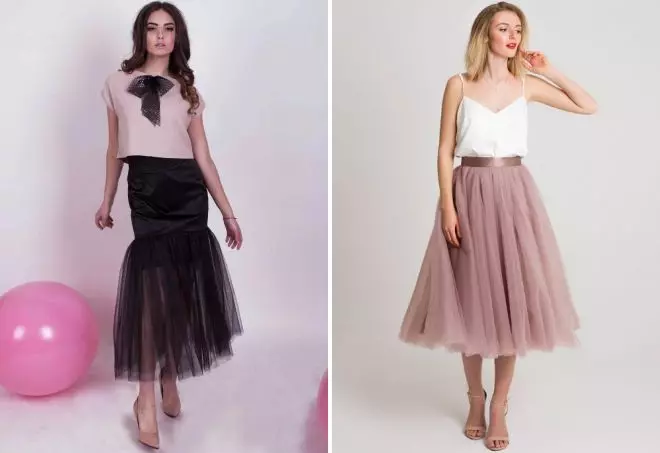 Jupe en satin à la mode: crayon, année, avec des plis, boucle, odeur, dentelle - que porter avec? 3834_8