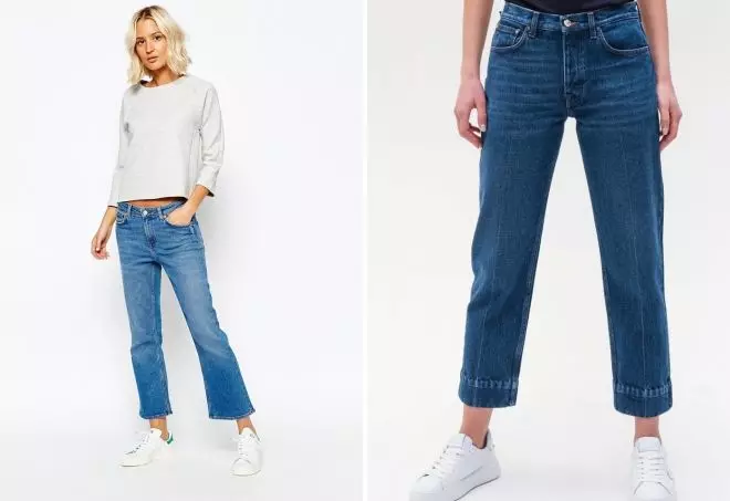 Tubi dei jeans da donna - Cosa indossare con quali scarpe con pantaloni da mosca blu, bianco, nero e grigio 3838_23