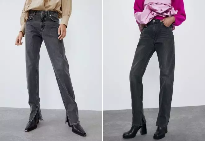 Tubi dei jeans da donna - Cosa indossare con quali scarpe con pantaloni da mosca blu, bianco, nero e grigio 3838_27